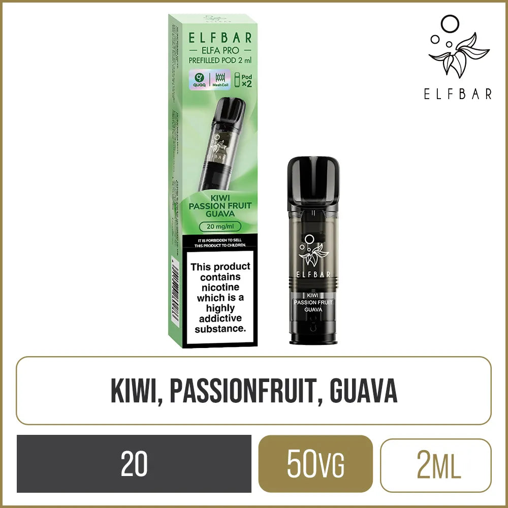 Buy Elf Bar ELFA PRO Kiwi Passion Fruit Guava Pods Online