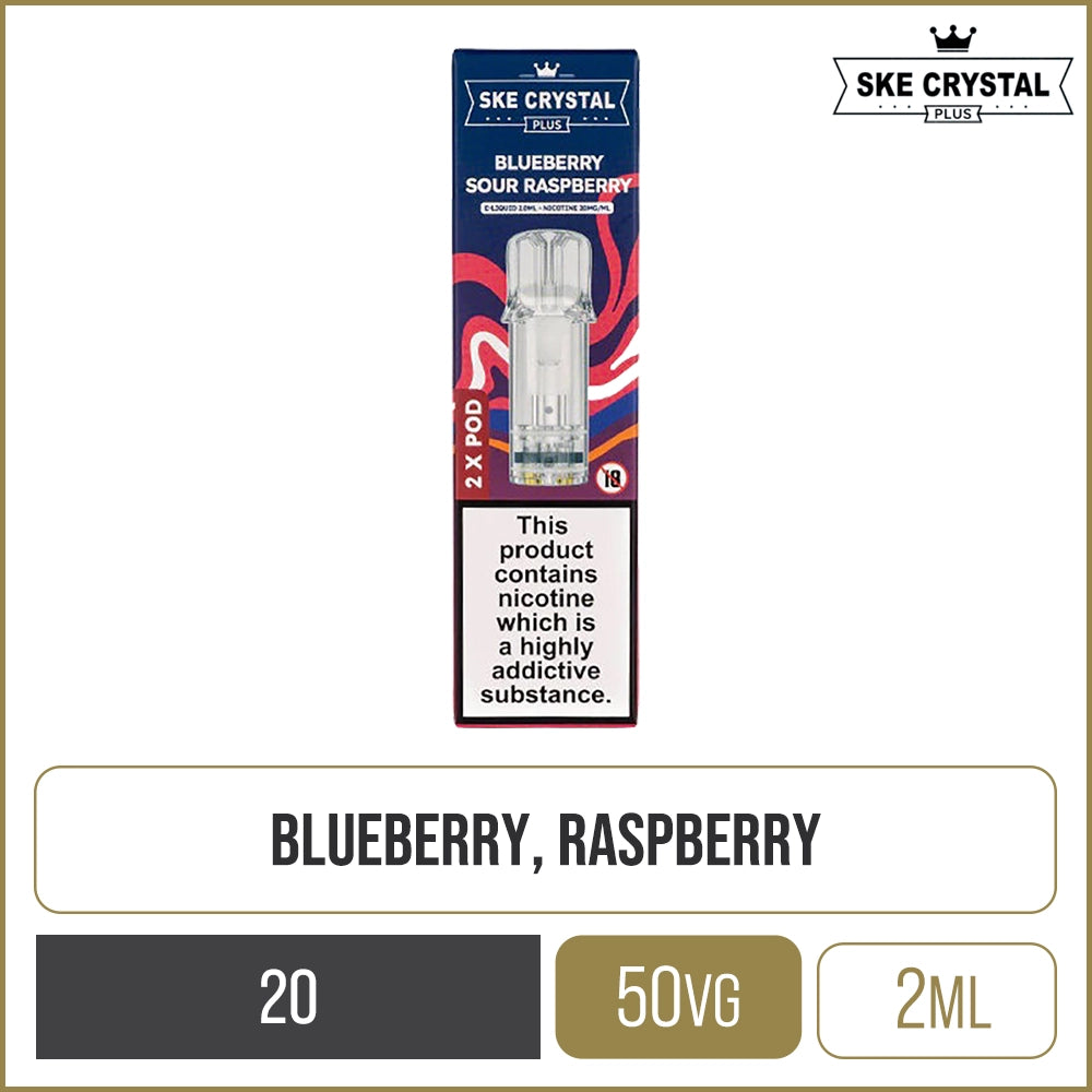 Buy Blueberry Sour Raspberry SKE Crystal Plus Pods Online