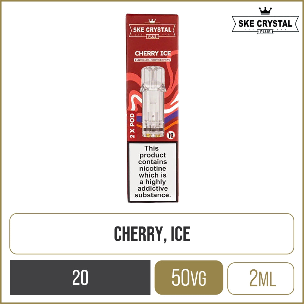 Buy SKE Crystal Plus Cherry Ice Pods Online | 2 For £20