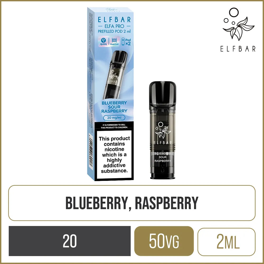 Buy Blueberry Sour Raspberry Elf Bar ELFA PRO Pods Online