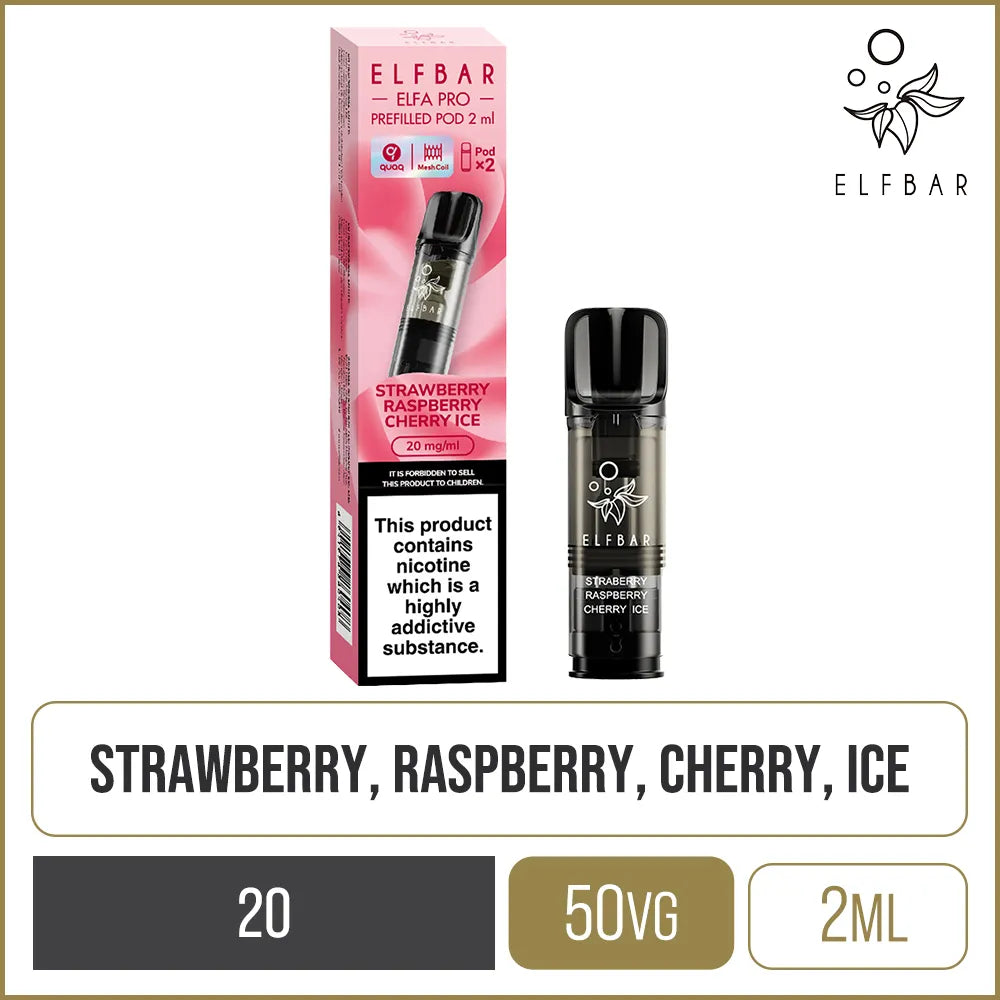 Buy Strawberry Raspberry Cherry Elf Bar ELFA PRO Ice Pods