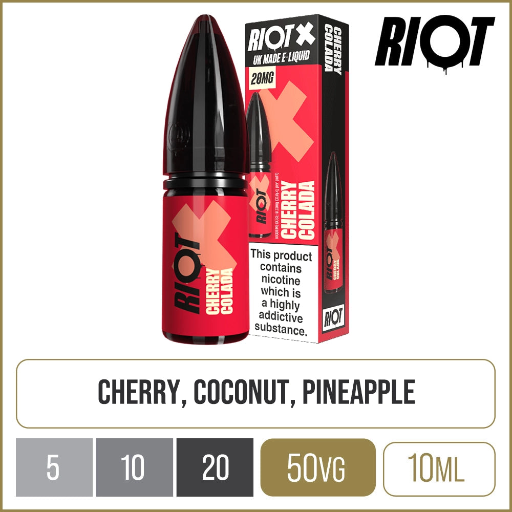 Buy Cherry Colada Riot X E-Liquids Online - Free Delivery