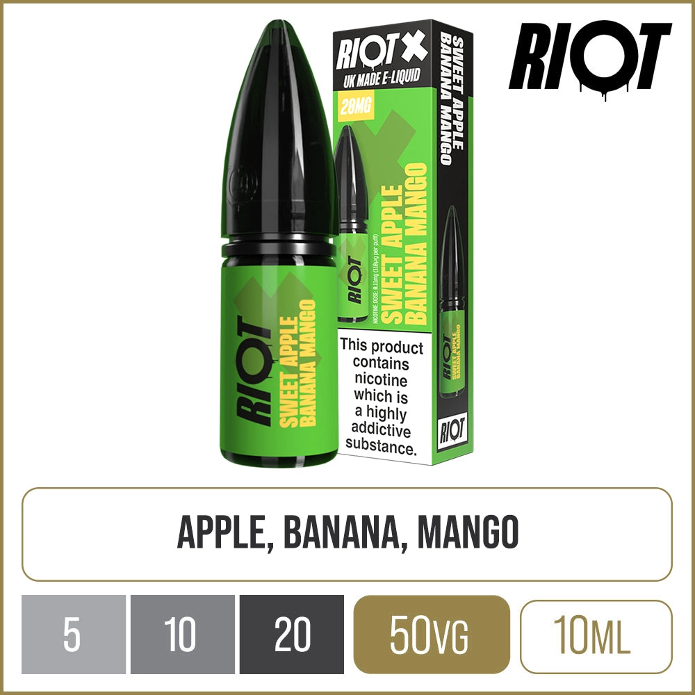 Buy Sweet Apple Banana & Mango Riot X E-Liquids Online