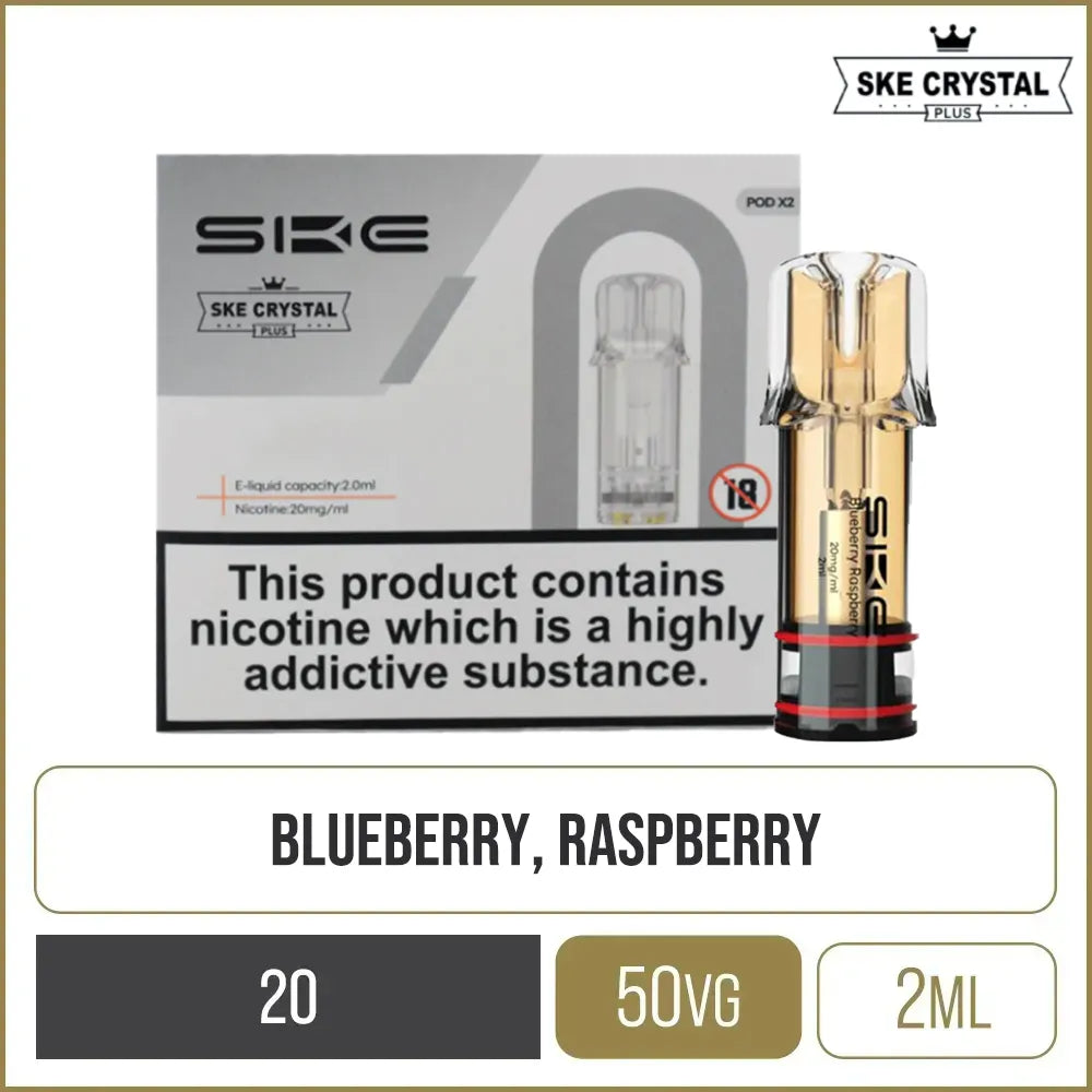 SKE Crystal Plus Blueberry Raspberry Pods 2 Pack
