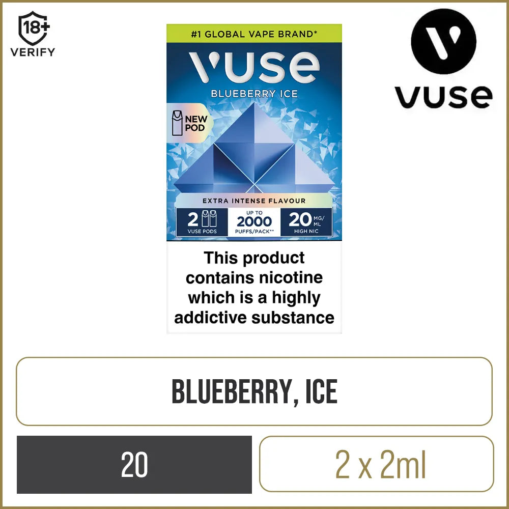Buy Vuse Extra Intense Blueberry Ice Pods | Free Delivery