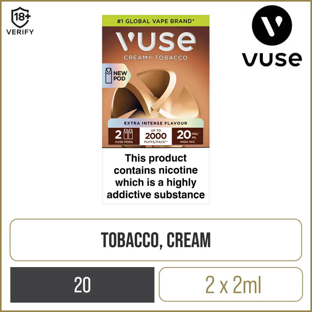 Buy Vuse Extra Intense Creamy Tobacco Pods | Free Delivery