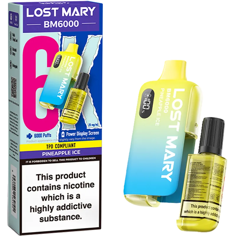 Lost Mary BM6000 Pineapple Ice Big Puff Vapes | 2 For £20